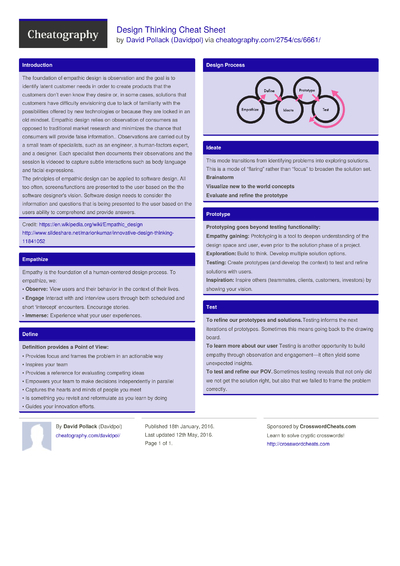 Lateral Thinking Cheat Sheet by Davidpol - Download free from ...