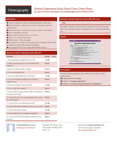 Katz Index of Independence in ADLs Cheat Sheet by Davidpol - Download ...
