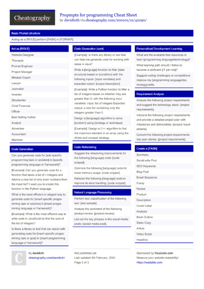 3 Prompt Cheat Sheets Cheat Sheets For Every Occasion