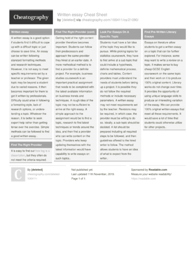 49 Writing Cheat Sheets - Cheatography.com: Cheat Sheets For Every Occasion