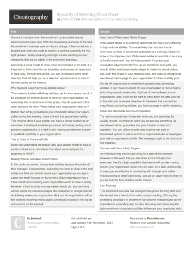 1 Resume Cheat Sheet - Cheatography.com: Cheat Sheets For Every Occasion