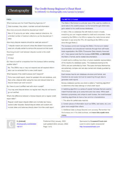 2 Scores Cheat Sheets - Cheatography.com: Cheat Sheets For Every Occasion