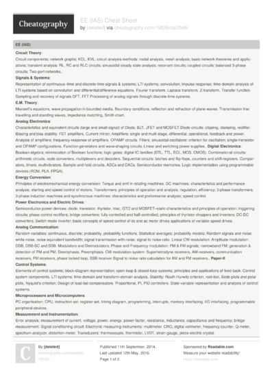 Cheat Sheets Matching "algebra" - Cheatography.com: Cheat Sheets For ...