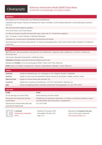 Hl7 Message Triggers Adt Cheat Sheet By Slohja Download Free From