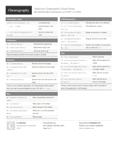 13 Selenium Cheat Sheets Cheat Sheets For Every