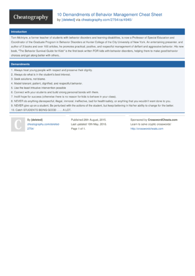 5 Disability Cheat Sheets - Cheatography.com: Cheat Sheets For Every ...