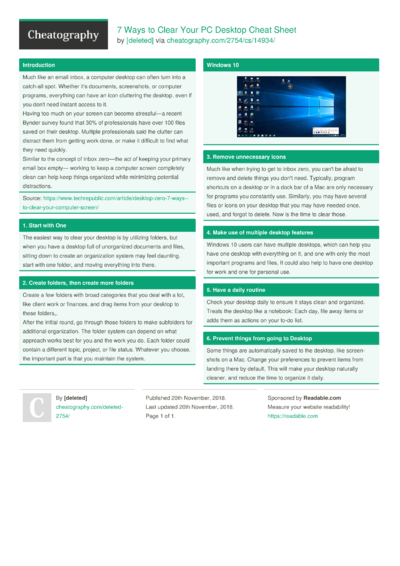 25 Maintenance Cheat Sheets - Cheatography.com: Cheat Sheets For Every ...