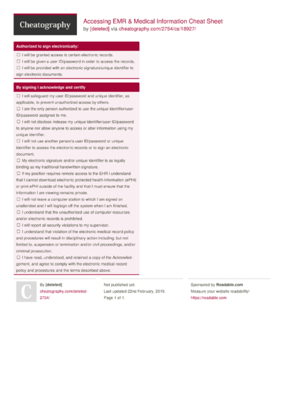 261 Medical Cheat Sheets - Cheatography.com: Cheat Sheets For Every ...