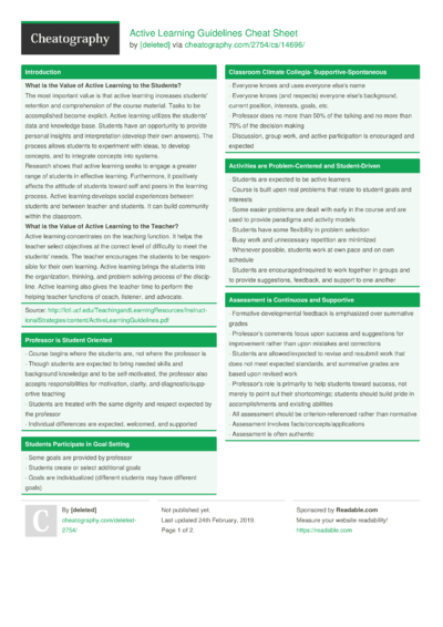 48 Education Cheat Sheets - Cheatography.com: Cheat Sheets For Every ...