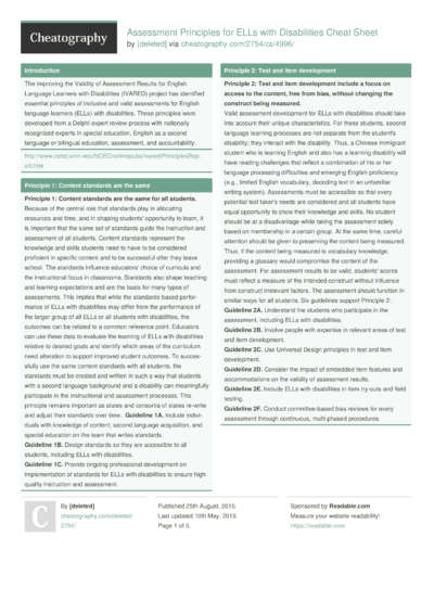 5 Disability Cheat Sheets - Cheatography.com: Cheat Sheets For Every ...