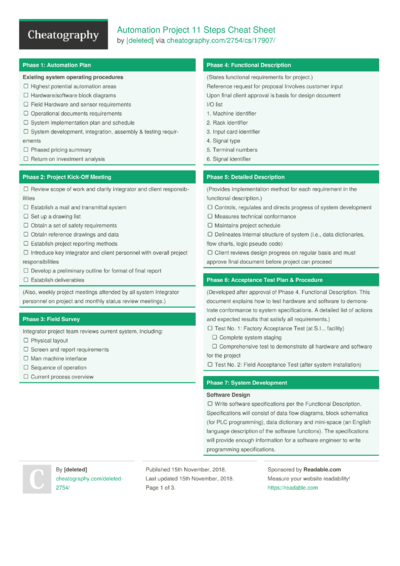 14 Automation Cheat Sheets - Cheatography.com: Cheat Sheets For Every ...