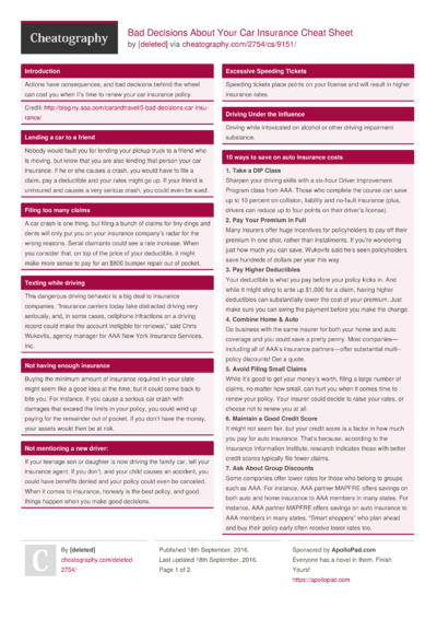 12 Car Cheat Sheets - Cheatography.com: Cheat Sheets For Every Occasion