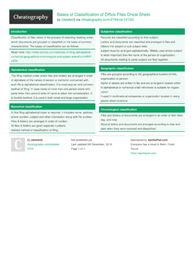 13 Office Cheat Sheets - Cheatography.com: Cheat Sheets For Every Occasion