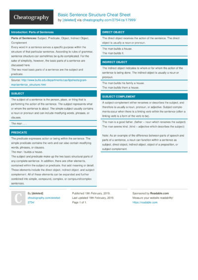 92 English Cheat Sheets - Cheatography.com: Cheat Sheets For Every Occasion