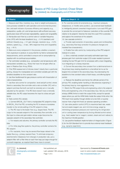 1 Pid Cheat Sheet - Cheatography.com: Cheat Sheets For Every Occasion