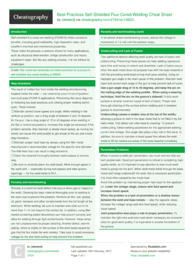 2 Welding Cheat Sheets - Cheatography.com: Cheat Sheets For Every Occasion