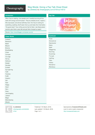 18 Blogging Cheat Sheets - Cheatography.com: Cheat Sheets For Every ...