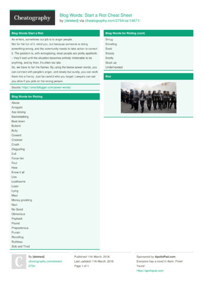 18 Blogging Cheat Sheets - Cheatography.com: Cheat Sheets For Every ...