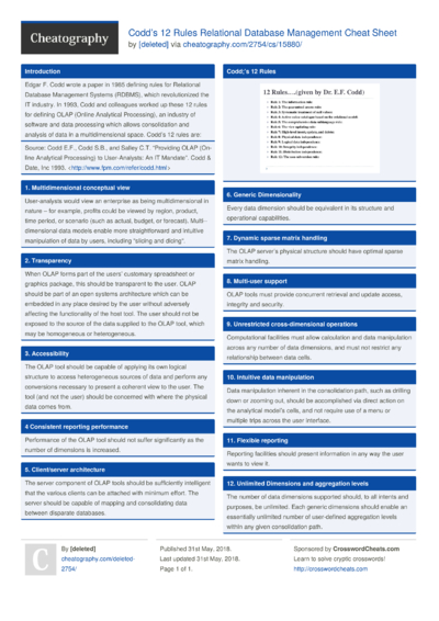 48 Database Cheat Sheets - Cheatography.com: Cheat Sheets For Every ...