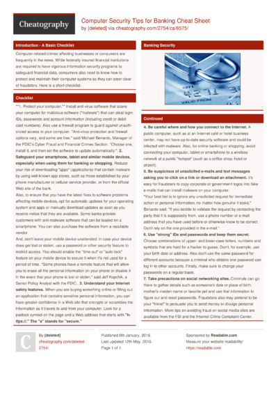 84 Security Cheat Sheets - Cheatography.com: Cheat Sheets For Every Occasion