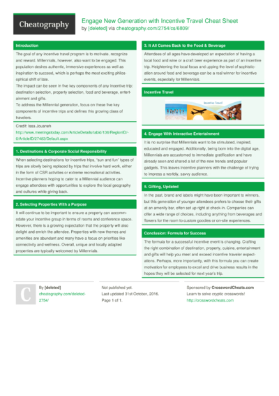 18 Travel Cheat Sheets - Cheatography.com: Cheat Sheets For Every Occasion