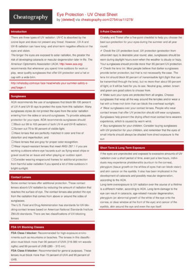 9 Eye Cheat Sheets - Cheatography.com: Cheat Sheets For Every Occasion