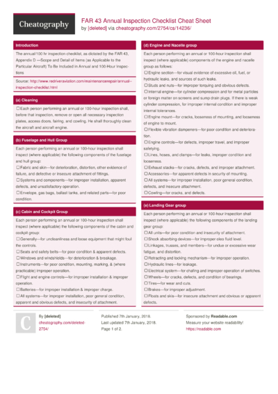 5 Aviation Cheat Sheets - Cheatography.com: Cheat Sheets For Every Occasion