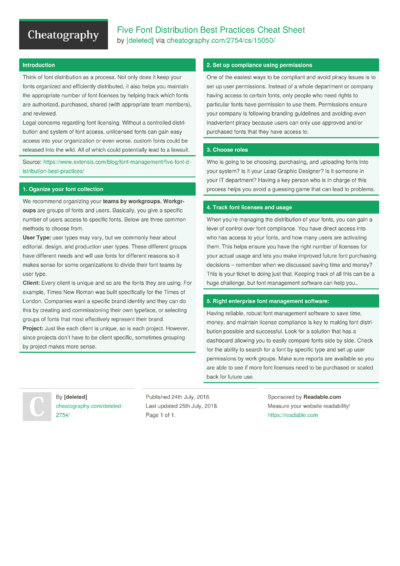 4 Font Cheat Sheets - Cheatography.com: Cheat Sheets For Every Occasion