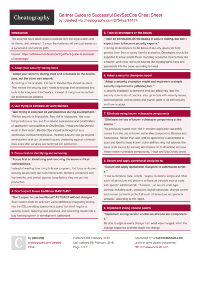 161 Development Cheat Sheets - Cheatography.com: Cheat Sheets For Every ...