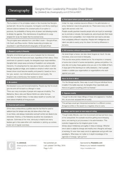 40 Leadership Cheat Sheets - Cheatography.com: Cheat Sheets For Every ...