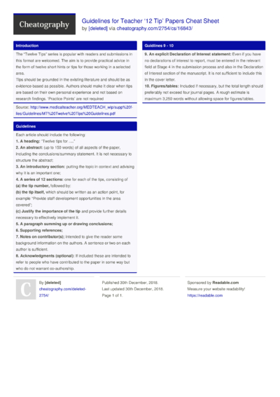 53 Writing Cheat Sheets - Cheatography.com: Cheat Sheets For Every Occasion