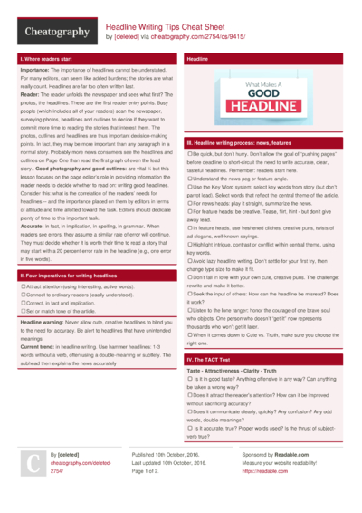 49 Writing Cheat Sheets - Cheatography.com: Cheat Sheets For Every Occasion