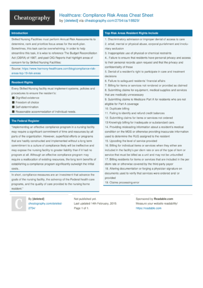 10 Compliance Cheat Sheets - Cheatography.com: Cheat Sheets For Every ...