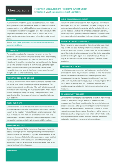 23 Measurement Cheat Sheets - Cheatography.com: Cheat Sheets For Every ...