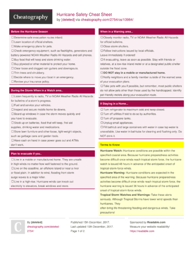 69 Safety Cheat Sheets - Cheatography.com: Cheat Sheets For Every Occasion