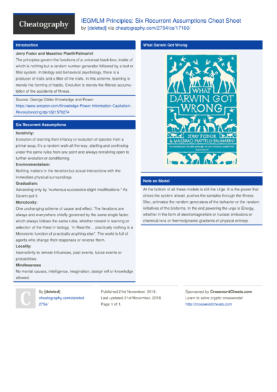 2 Assumptions Cheat Sheets - Cheatography.com: Cheat Sheets For Every ... 2 Assumptions Cheat Sheets - Cheatography.com: Cheat Sheets For Every ...