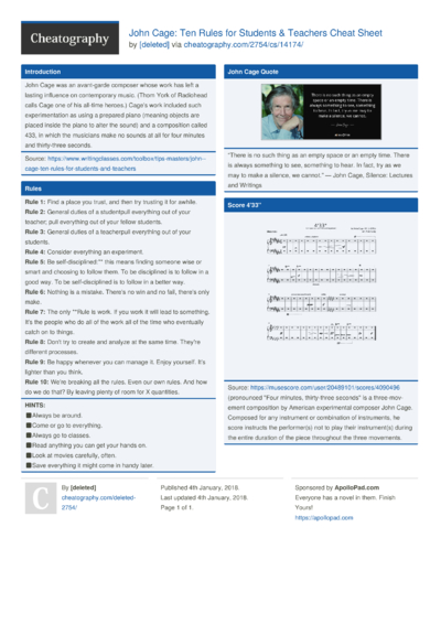 6 Teachers Cheat Sheets - Cheatography.com: Cheat Sheets For Every Occasion