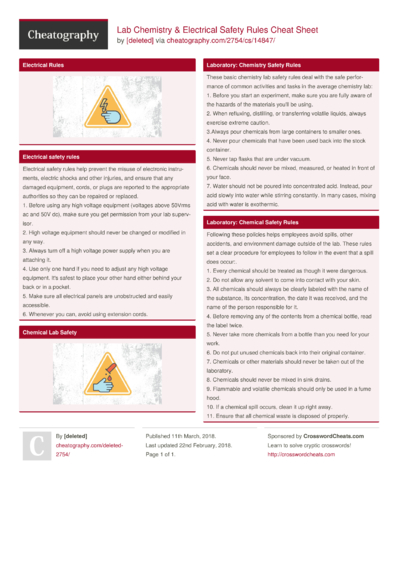 10 Electricity Cheat Sheets - Cheatography.com: Cheat Sheets For Every ...