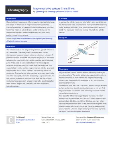 10 Sensor Cheat Sheets - Cheatography.com: Cheat Sheets For Every Occasion