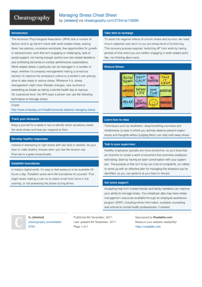 56 Mental Cheat Sheets - Cheatography.com: Cheat Sheets For Every Occasion