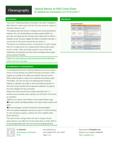 8 Metric Cheat Sheets - Cheatography.com: Cheat Sheets For Every Occasion