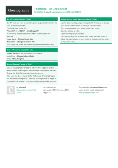 810 Software Cheat Sheets - Cheatography.com: Cheat Sheets For Every ...