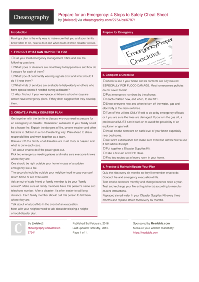 17 Emergency Cheat Sheets - Cheatography.com: Cheat Sheets For Every ...