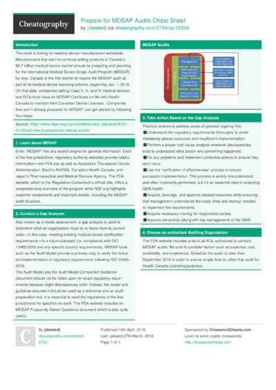 268 Medical Cheat Sheets - Cheatography.com: Cheat Sheets For Every Occasion