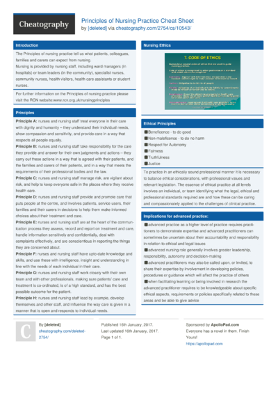 137 Nursing Cheat Sheets - Cheatography.com: Cheat Sheets For Every ...