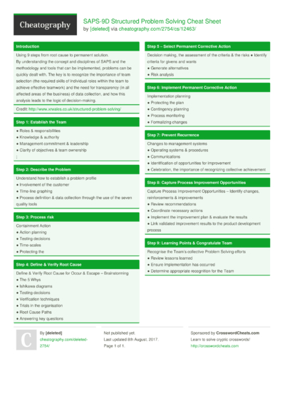 10 Sap Cheat Sheets - Cheatography.com: Cheat Sheets For Every Occasion