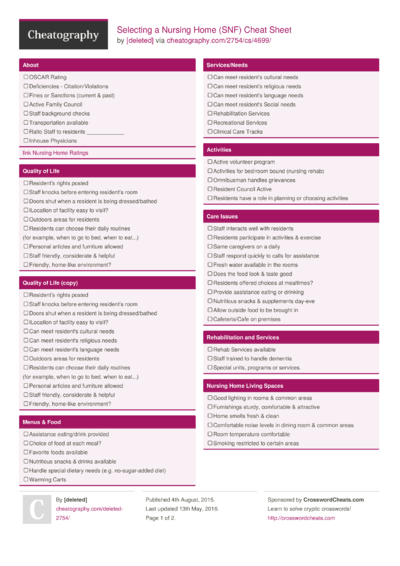 56 Snf Cheat Sheets - Cheatography.com: Cheat Sheets For Every Occasion