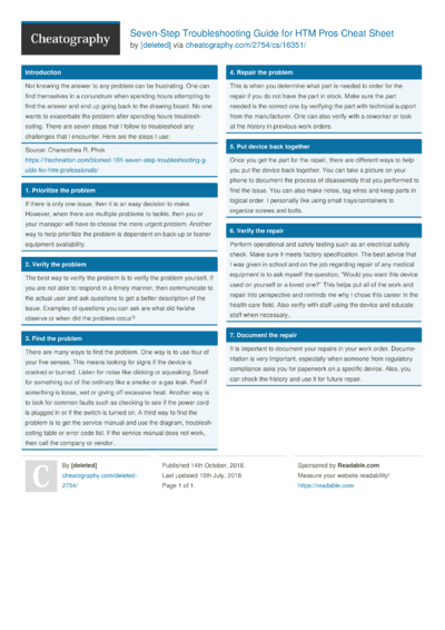 8 Troubleshooting Cheat Sheets - Cheatography.com: Cheat Sheets For ... 8 Troubleshooting Cheat Sheets - Cheatography.com: Cheat Sheets For ...