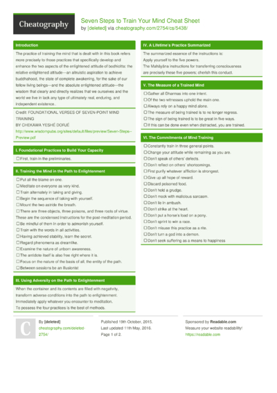 2 Zen Cheat Sheets - Cheatography.com: Cheat Sheets For Every Occasion