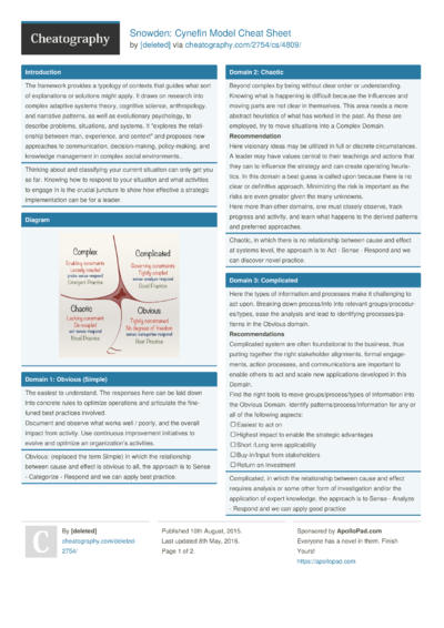1 Snowden Cheat Sheet - Cheatography.com: Cheat Sheets For Every Occasion